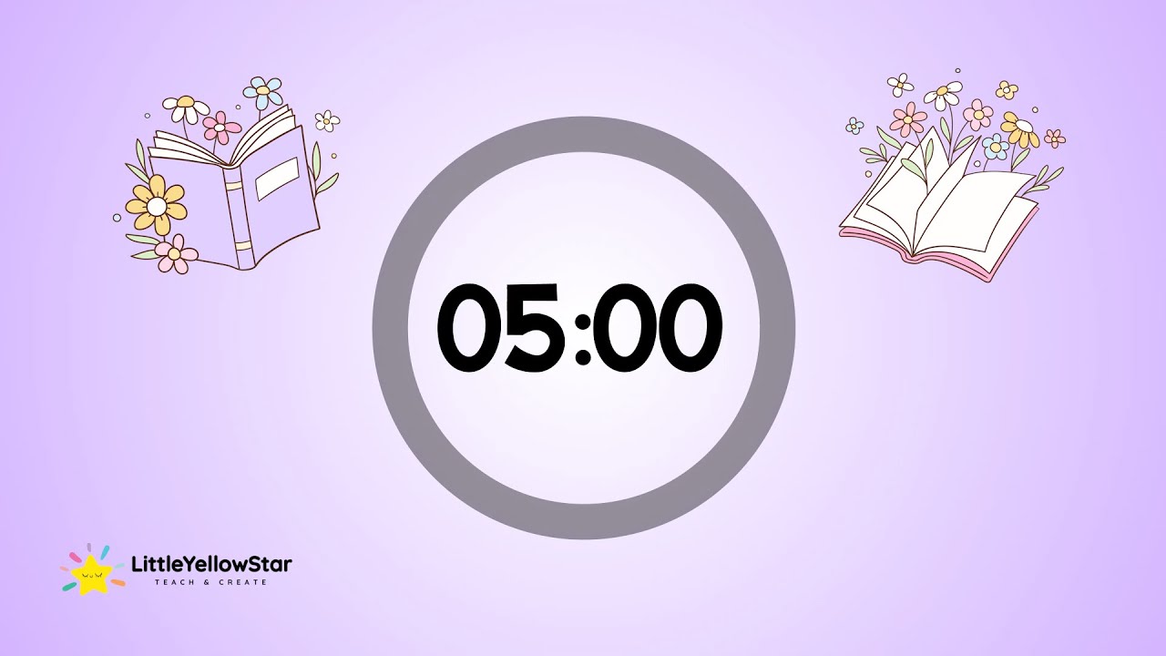 Calm Reading Timer – 5 Minute Countdown Timer For Kids With Soft Music ...