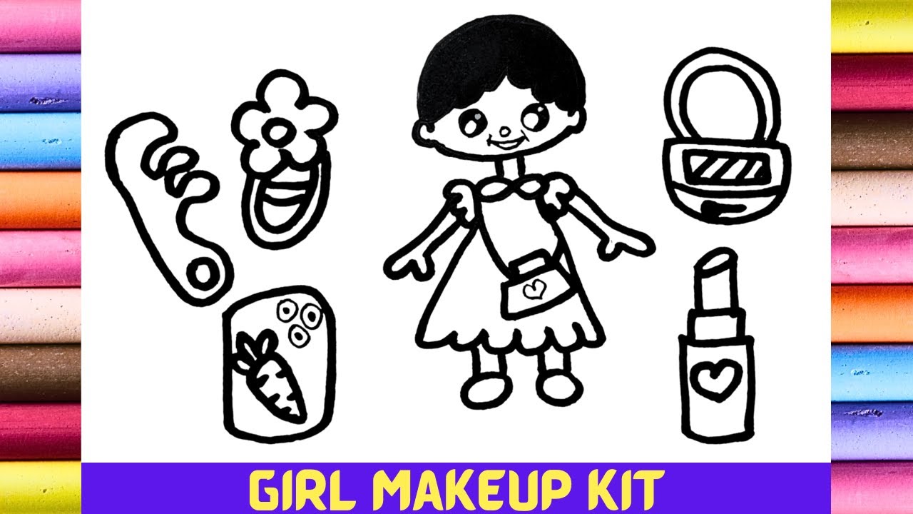 Makeup kit for kids, Coloring Girl's Lipstick With Mirror Comb Makeup ...