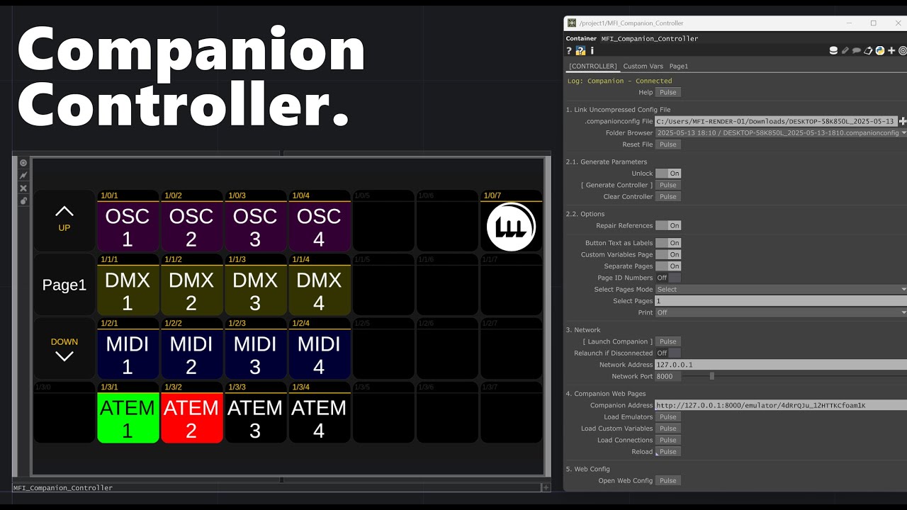 Companion Controller for TouchDesigner - MFI Tools - YouTube