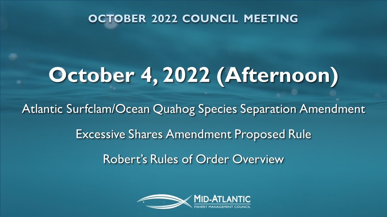 MAFMC Meeting: October 4, 2022 (PM) - YouTube