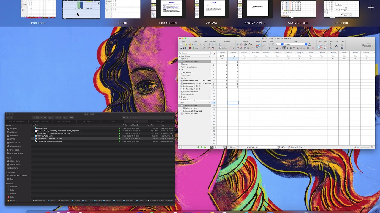CLASE T, ANOVA, CORRELACION PRISM Y EXCEL - YouTube