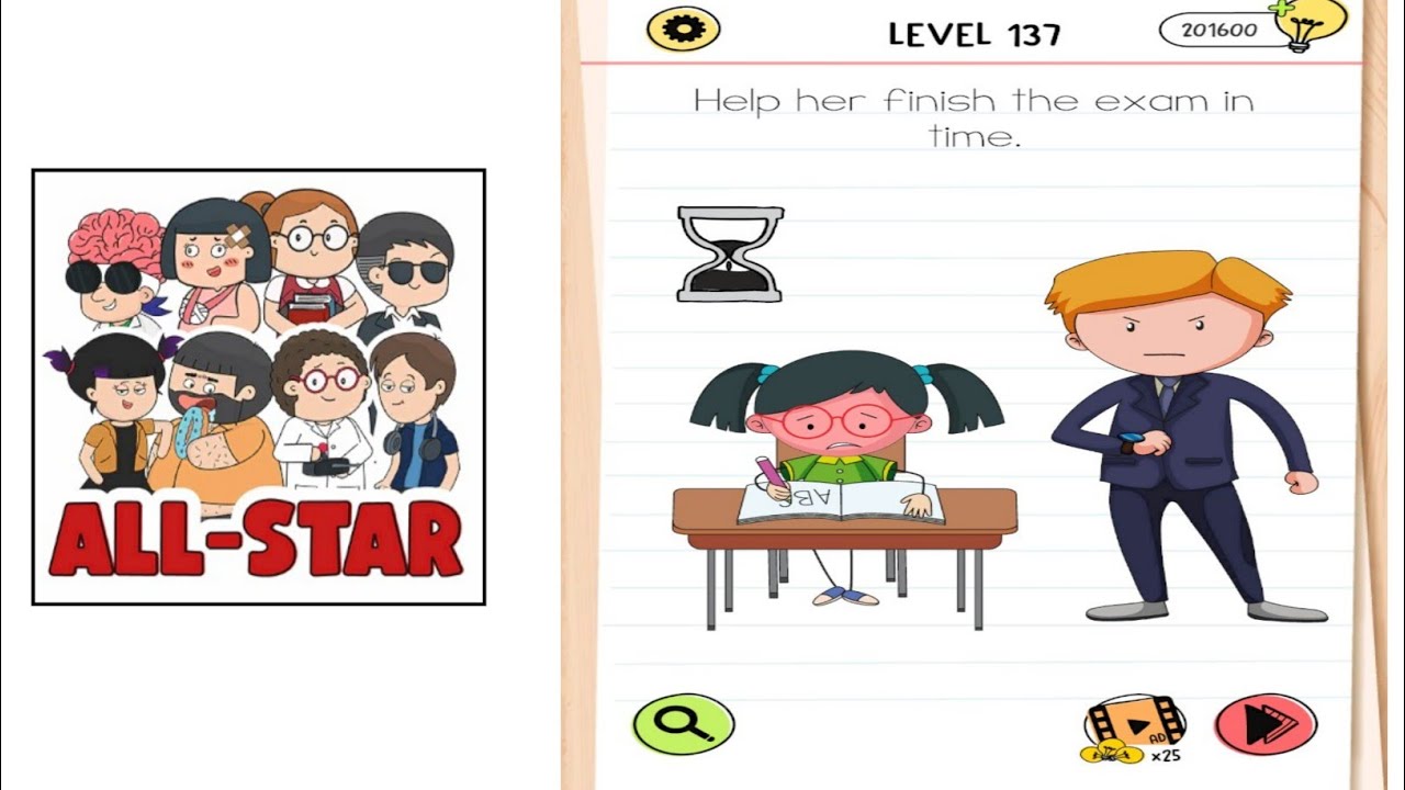 Brain test all star level 187 Walkthrough solution help her finish the ...