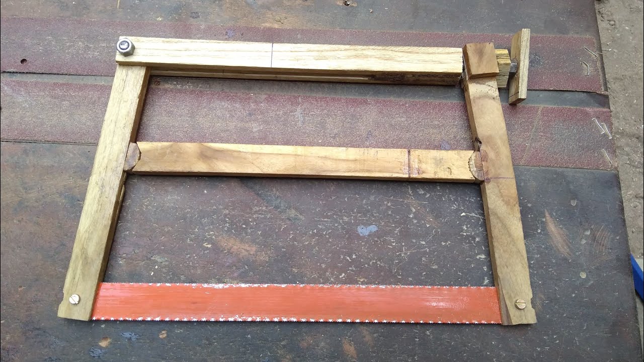how to make a hacksaw/ homemade hacksaw/ wooden hacksaw frame/ easy ...