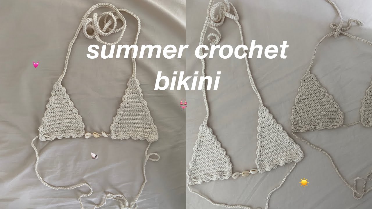how to make a summer crochet bikini top | super easy, beginner friendly ...