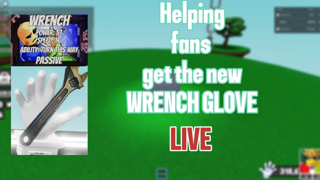🔴HELPING FANS GET THE NEW WRENCH GLOVE LIVE - Roblox Slap battles - YouTube