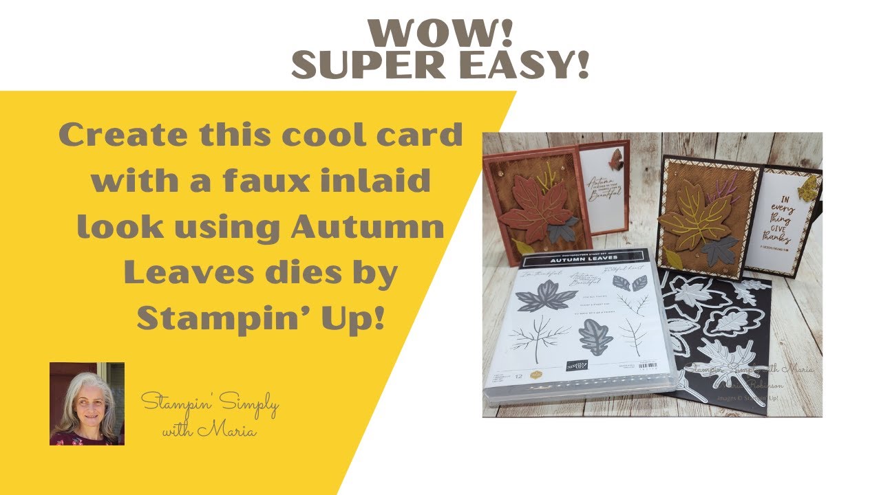 Inlaid Card Making Tutorial with Autumn Leaves Dies - YouTube