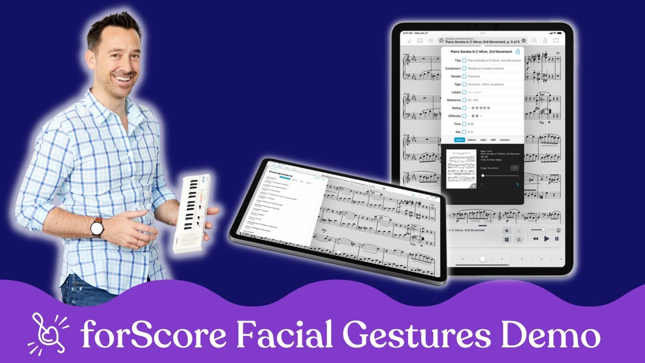 How to turn music pages on forscore without a bluetooth pedal - YouTube