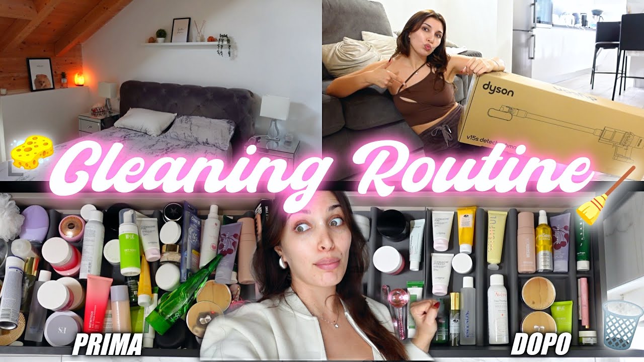 CLEANING ROUTINE 🧼 + DECLUTTERING SKIN CARE 🗑️| MelissaTani - YouTube