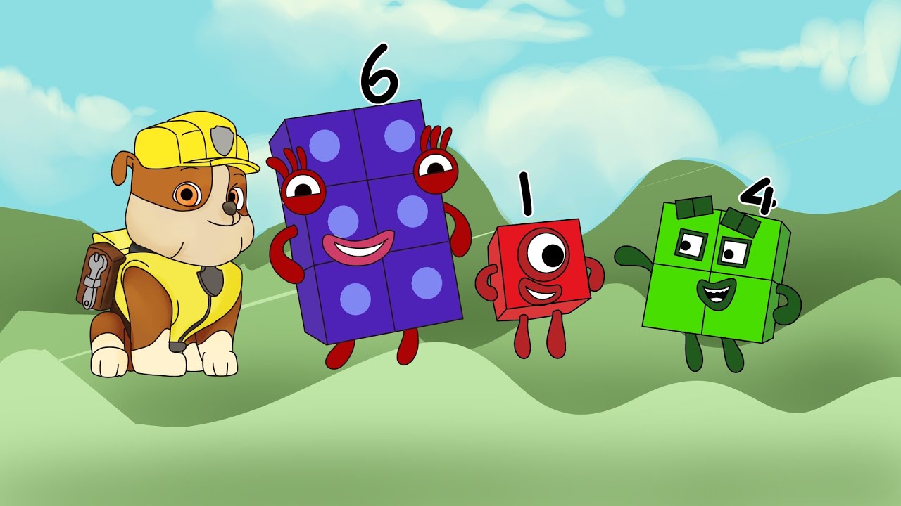 Numberblocks Meet Rubble Paw Patrol - Numberblocks fanmade coloring ...