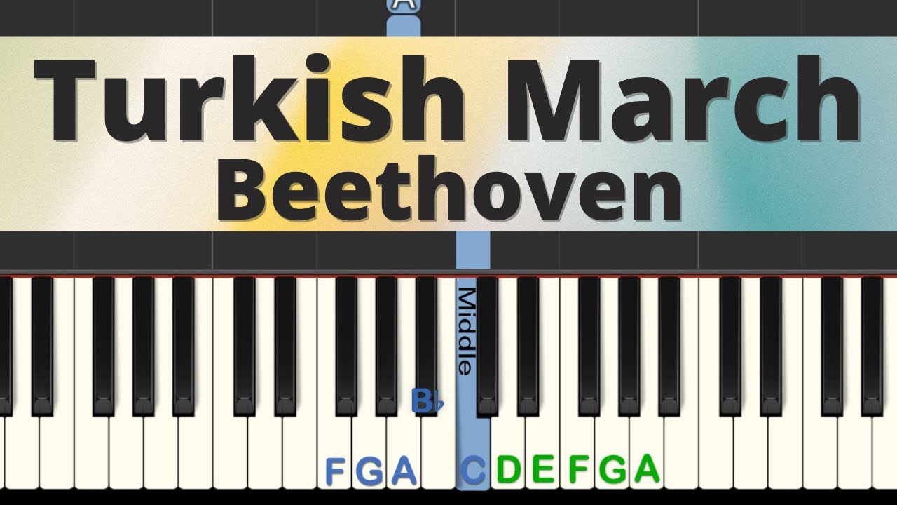 Turkish March: Beethoven easy Piano Tutorial with free sheet music ...