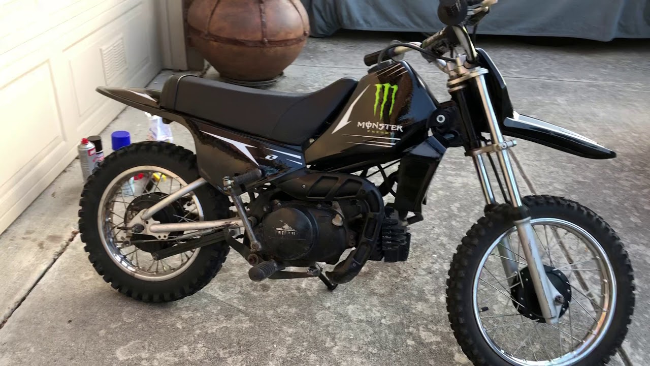 Yamaha PW80 with Chinese plastics and eBay Monster stickers. Review of ...