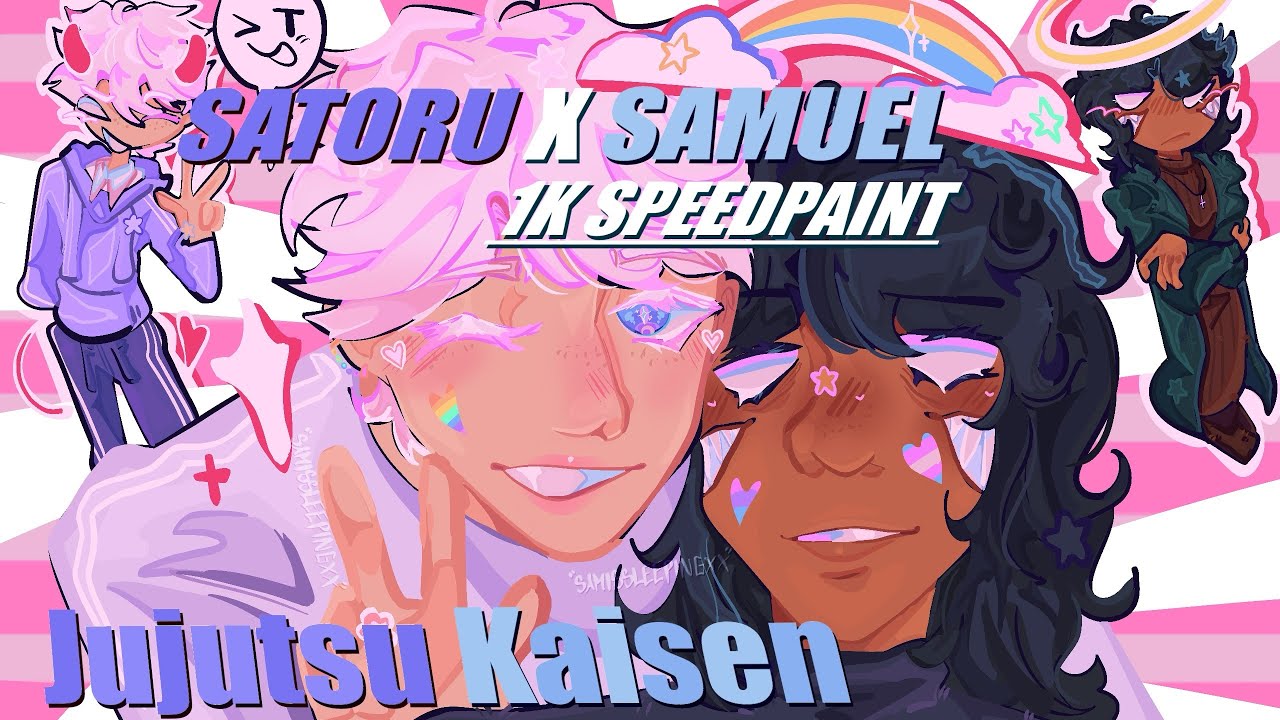 Satoru x Samuel Thanks You! (OCXCANON) Jujutsu Kaisen Speedpaint - YouTube