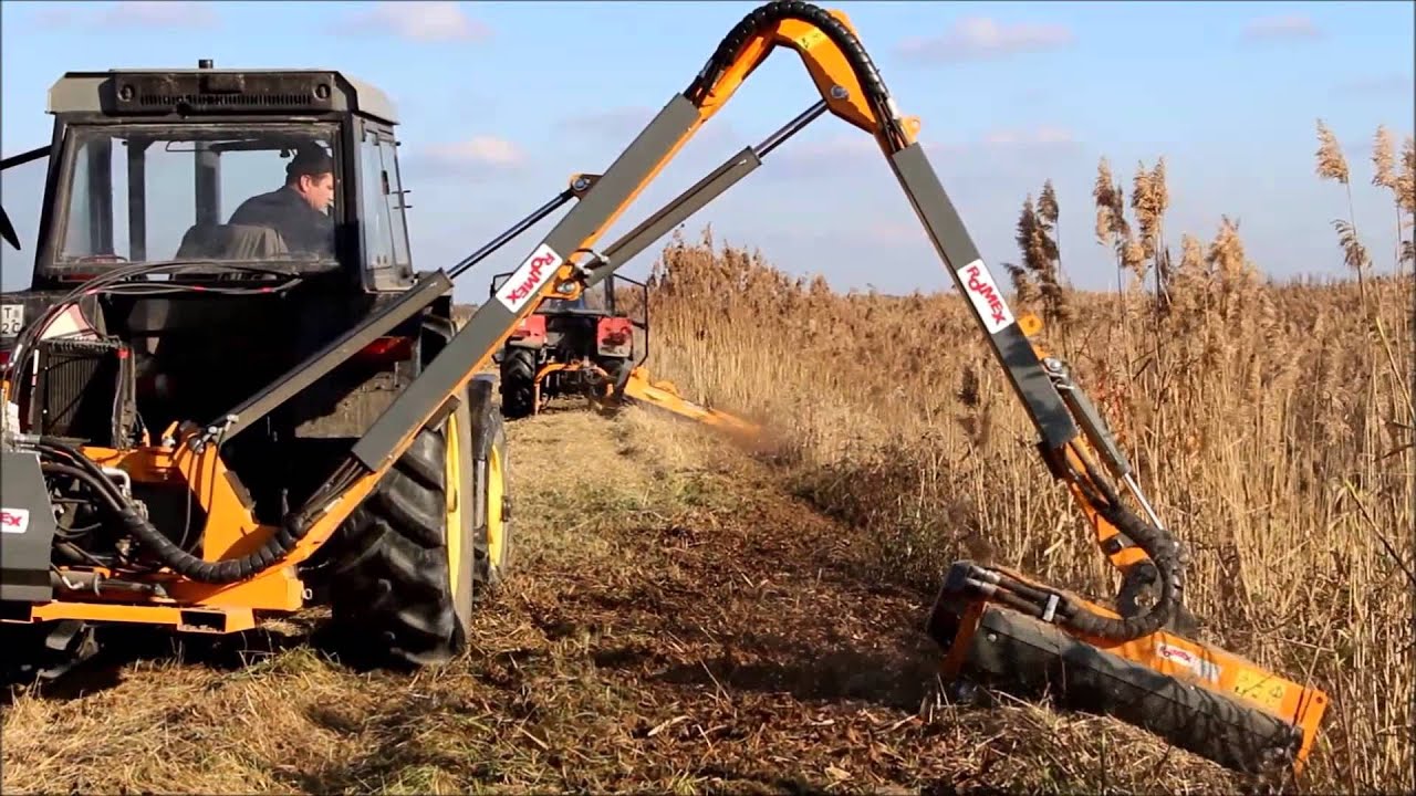 Power Arm and Offset Flail Mower - Polish - YouTube