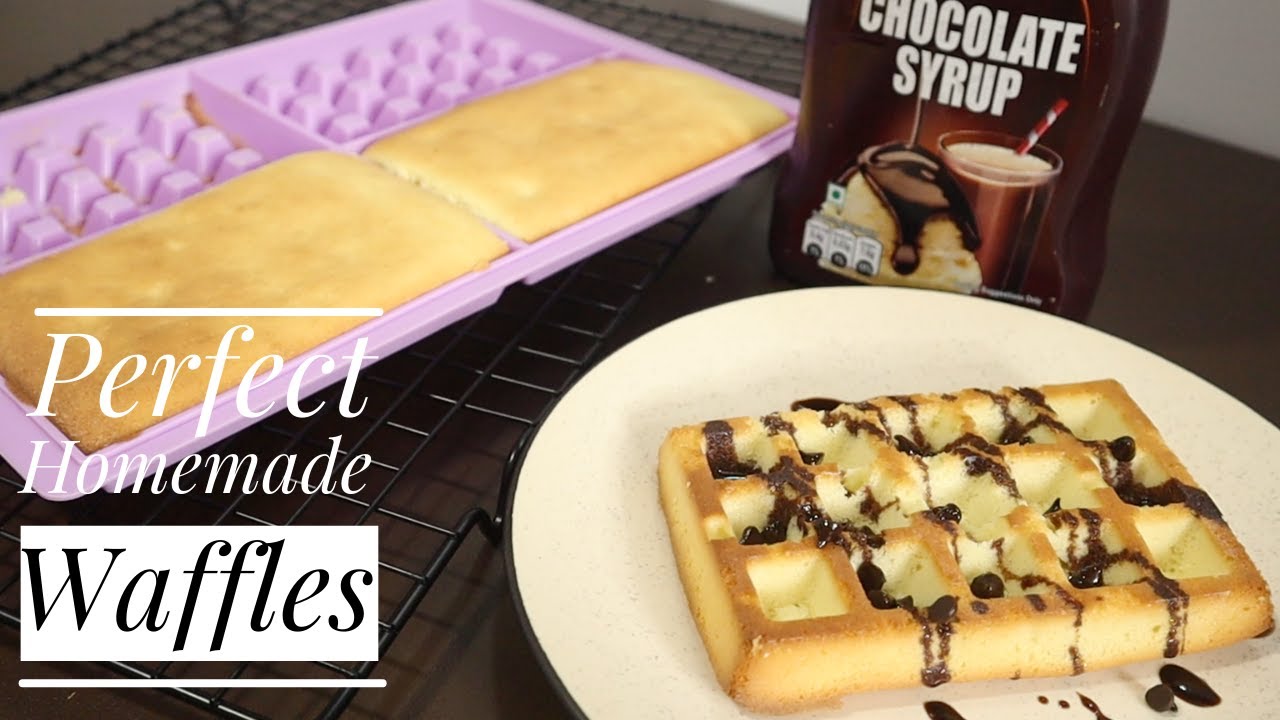 Perfect Homemade Waffles 🧇 Recipe In Hindi | Simple Baked Waffles Hindi ...