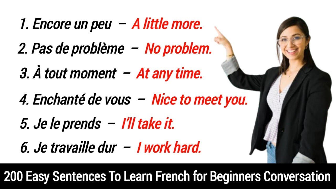 📚 200 Easy Sentences To Learn French for Beginners Conversation ...