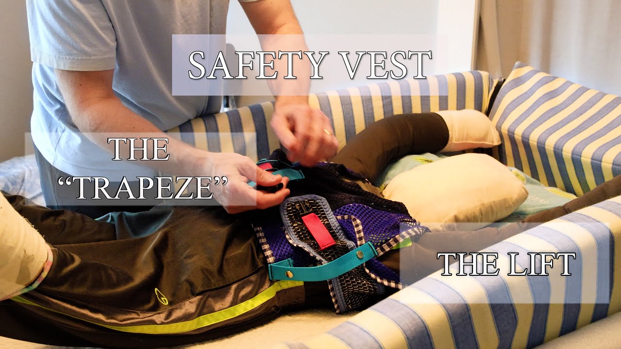 Davey's Safety Gear---lift, sleep safety vest and changing help - YouTube