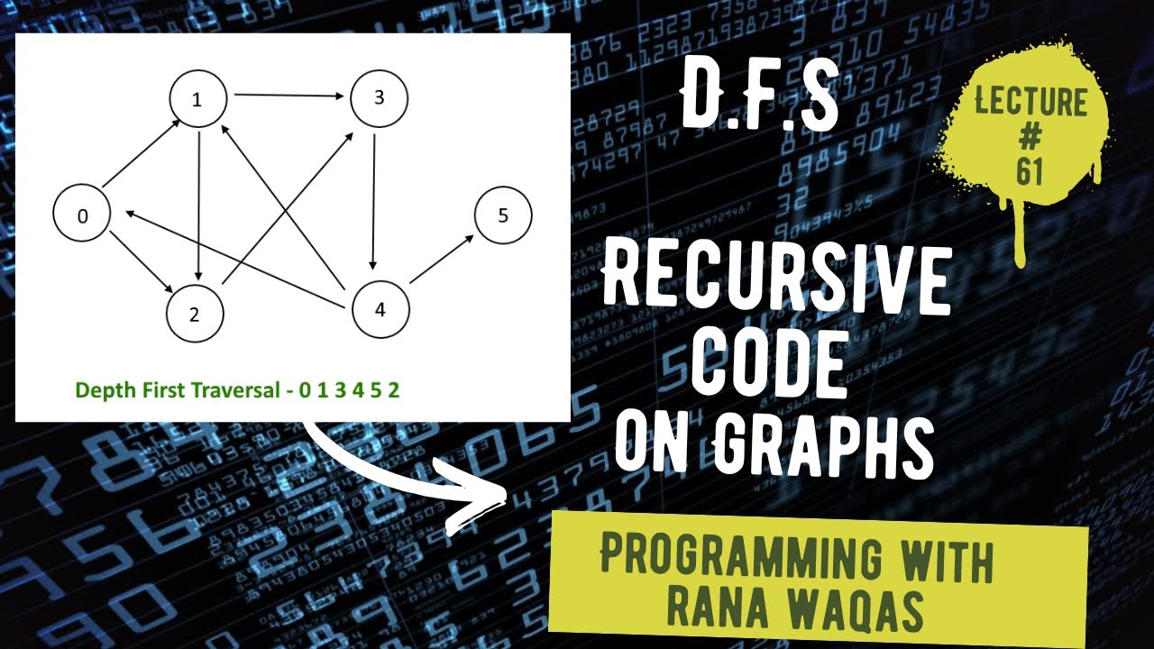 #61 DFS Recursive Code on Graphs | Depth First Search in DSA | Graph Traversal Explained - YouTube