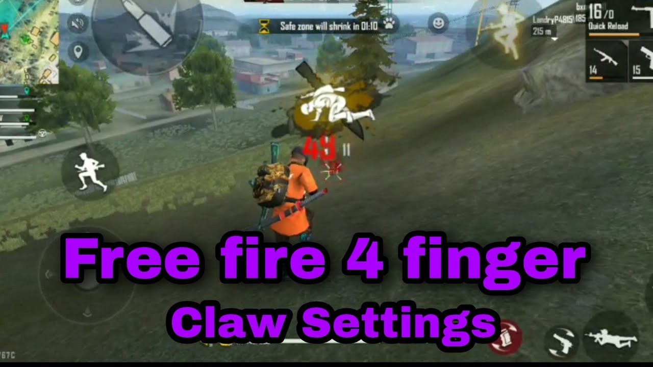 Free Fire 4 finger Claw Settings | Best 4 finger Custom HUD - YouTube