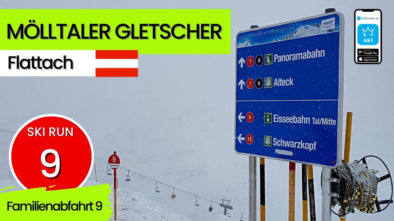 Molltaler Gletscher Austria / ski run 9 - Familienabfahrt, short video ...