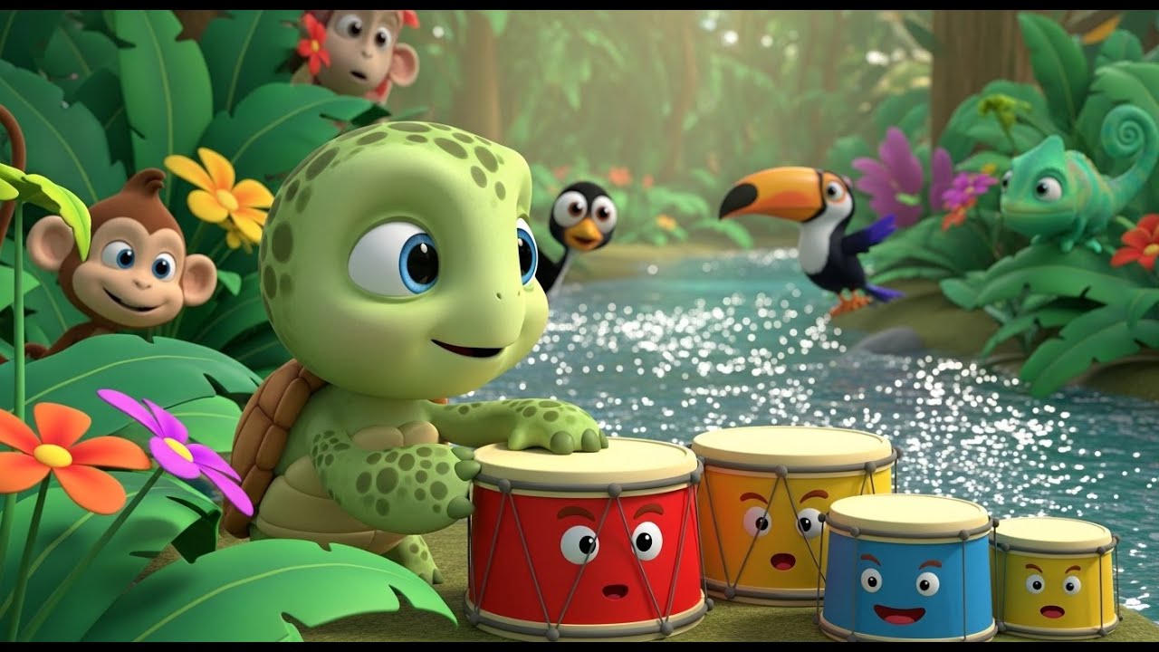 The Turtle Who Played Drums | Fun Nursery Rhymes and Kids Songs ...