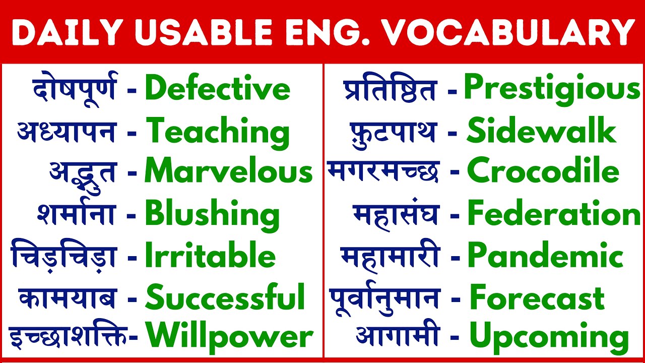 170 Common and Daily Usable English Vocabulary उपयोगी वर्ड्स # ...