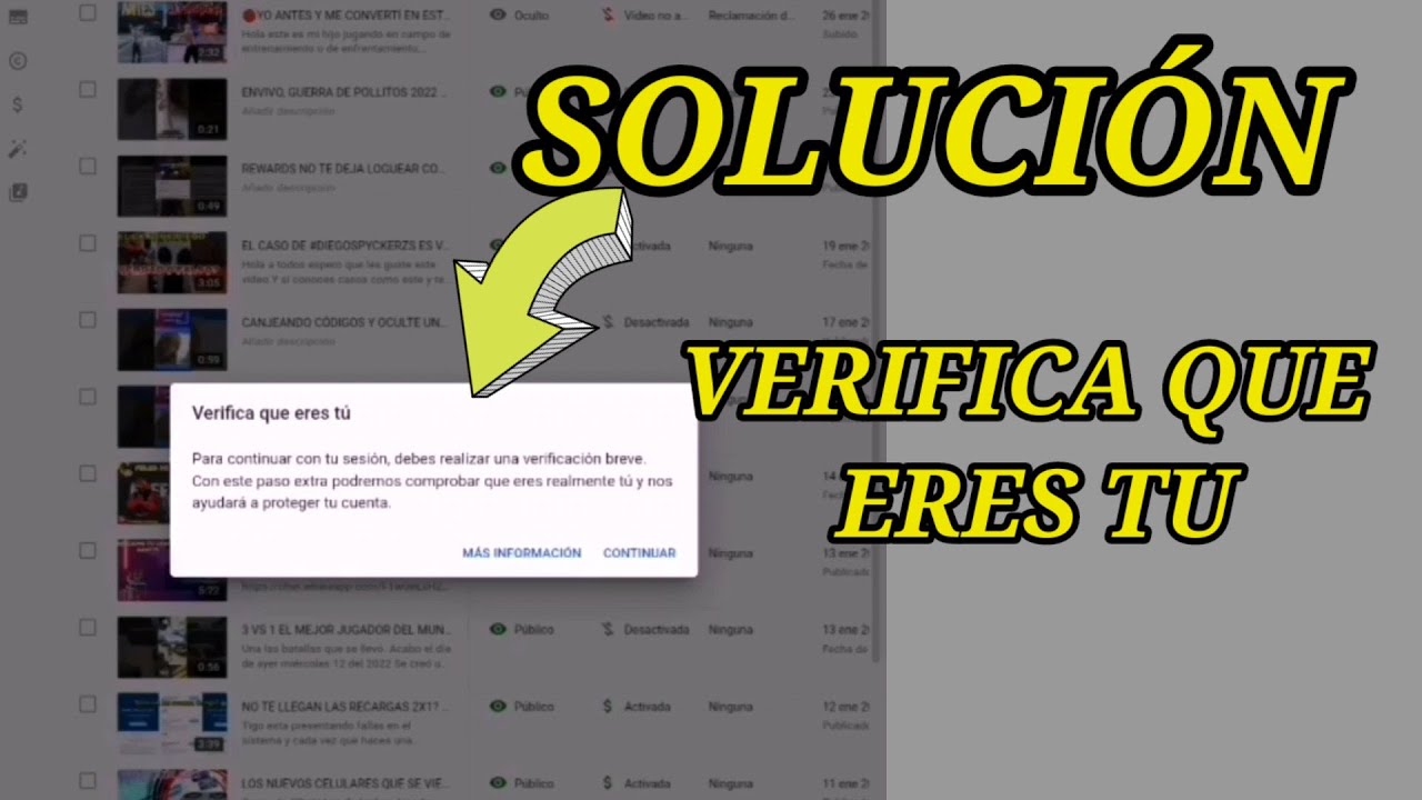 Solución a Verificá que eres tu /2022 - YouTube