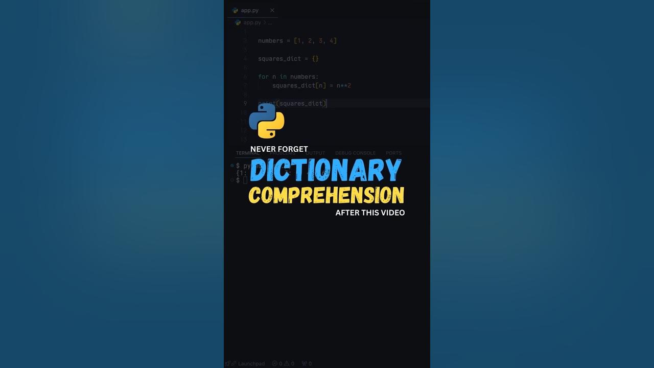 Dictionary Comprehension In Python Simple Trick Python Coding Programming Youtube