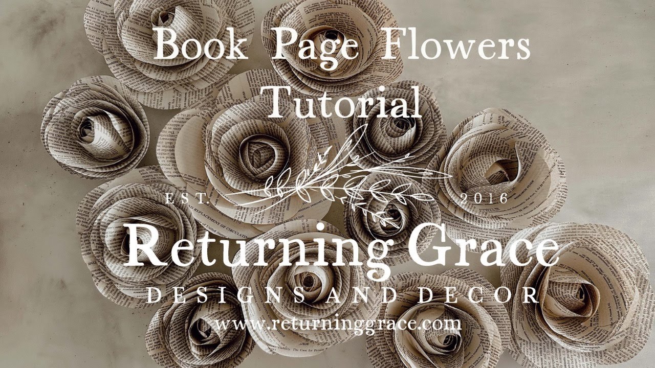 Book Page Flower Tutorial - YouTube