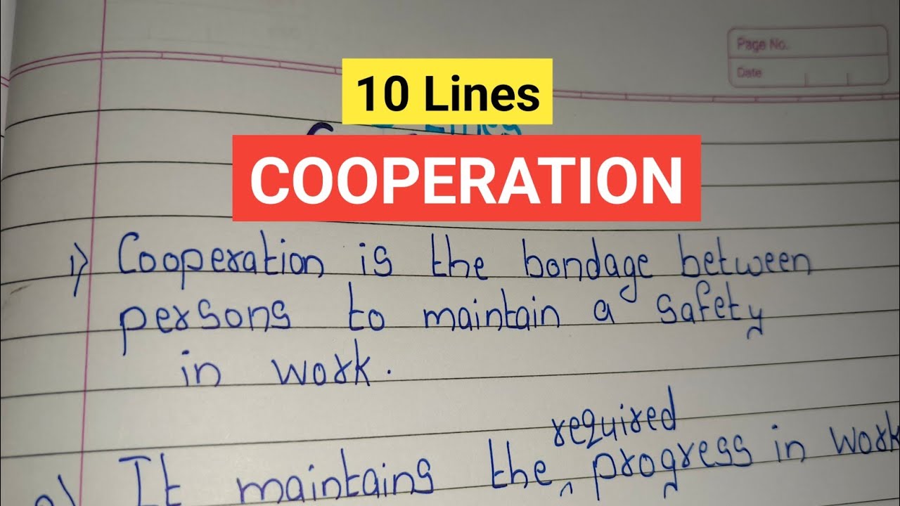 10 Lines on Cooperation// Essay on Co-operation in english/ Few ...
