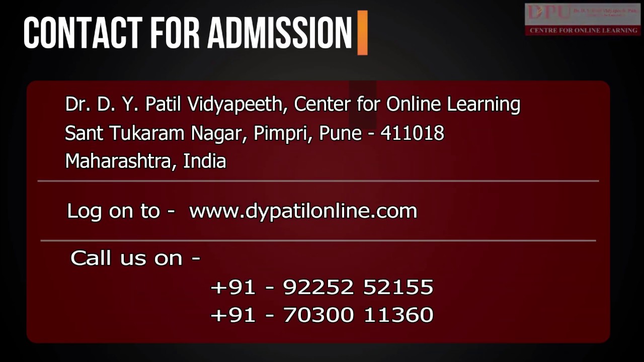 DPU - Centre for online learning - Pune, UGC RECOGNIZED Online MBA ...