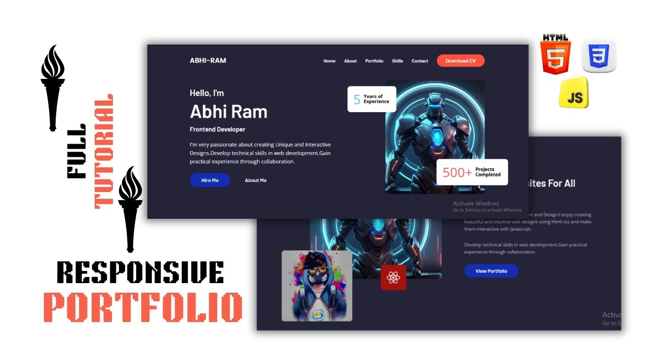 How to Build a Responsive Modern Portfolio Website Using HTML CSS ...