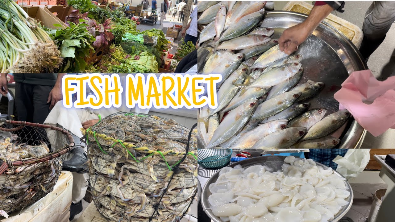 One of the largest fish market in Bahrain | බහරේන් මාළු මාර්කට් එකේ ...