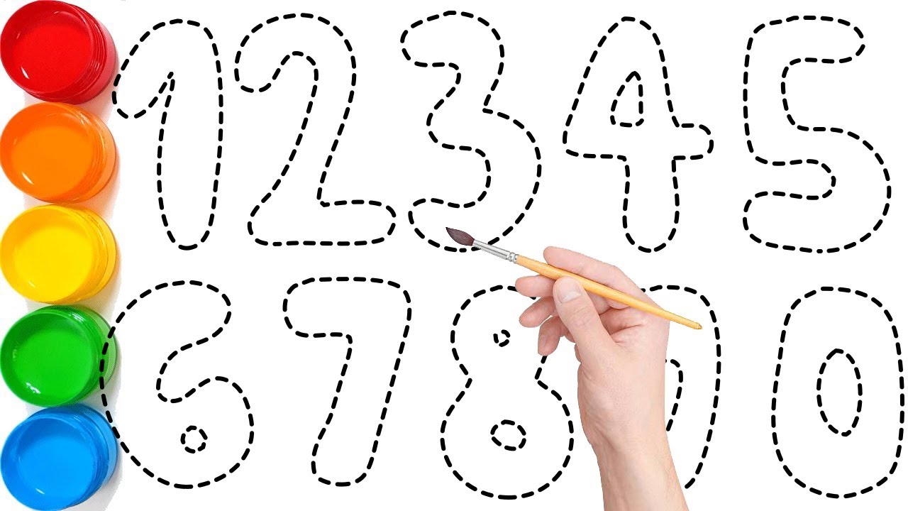 1234567890 Easy step by step draw and paint. - YouTube