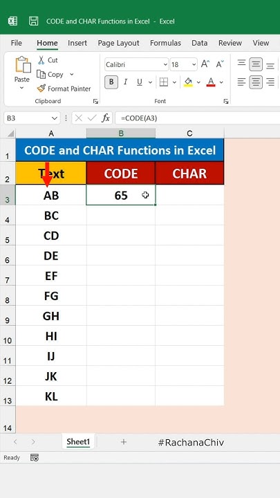 How to Use Code and Char Functions in Excel || Excel Tips & Trick || #excel #short #excelbasic ...