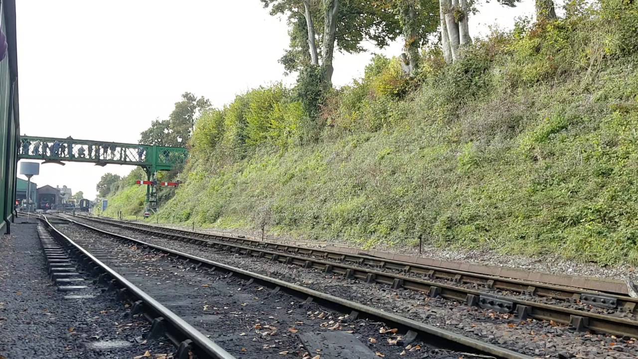 Pines express at Mid hants railway through Ropley - YouTube