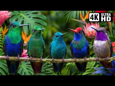 Mesmerizing Hummingbirds | Nature's Tiny Jewels | Beautiful Bird Sounds | Stress Relief Nature ASMR🌿