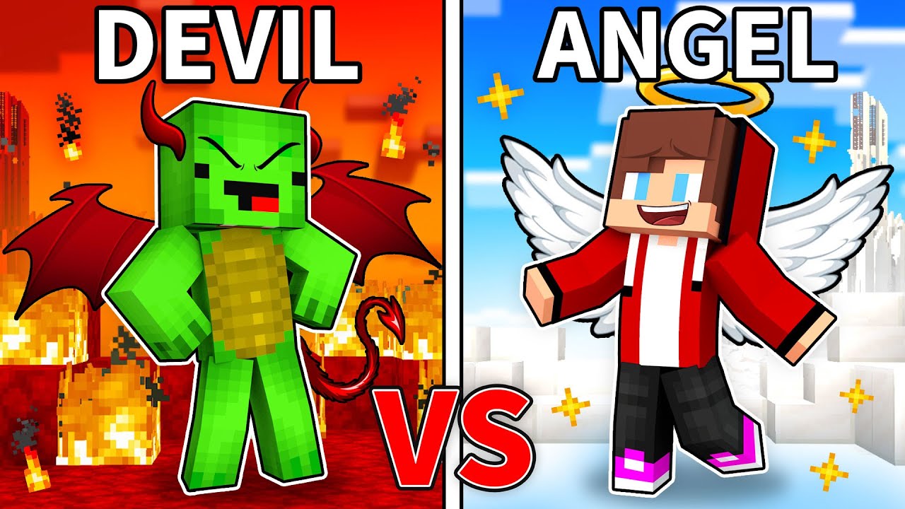 JJ's ANGEL vs Mikey's DEVIL Survive Battle - Minecraft Animation / Maizen - YouTube