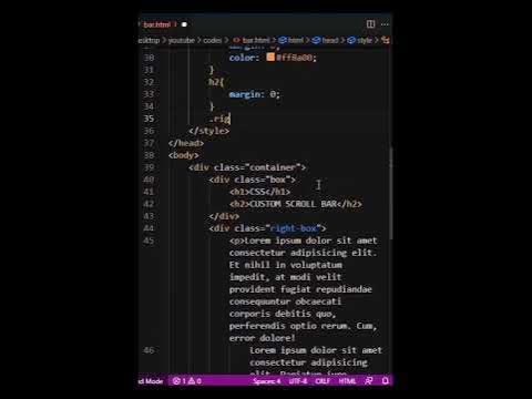 Custom Scroll Bar Using Html and Css | #shorts #shprtsvideo #css #mscubetech - YouTube