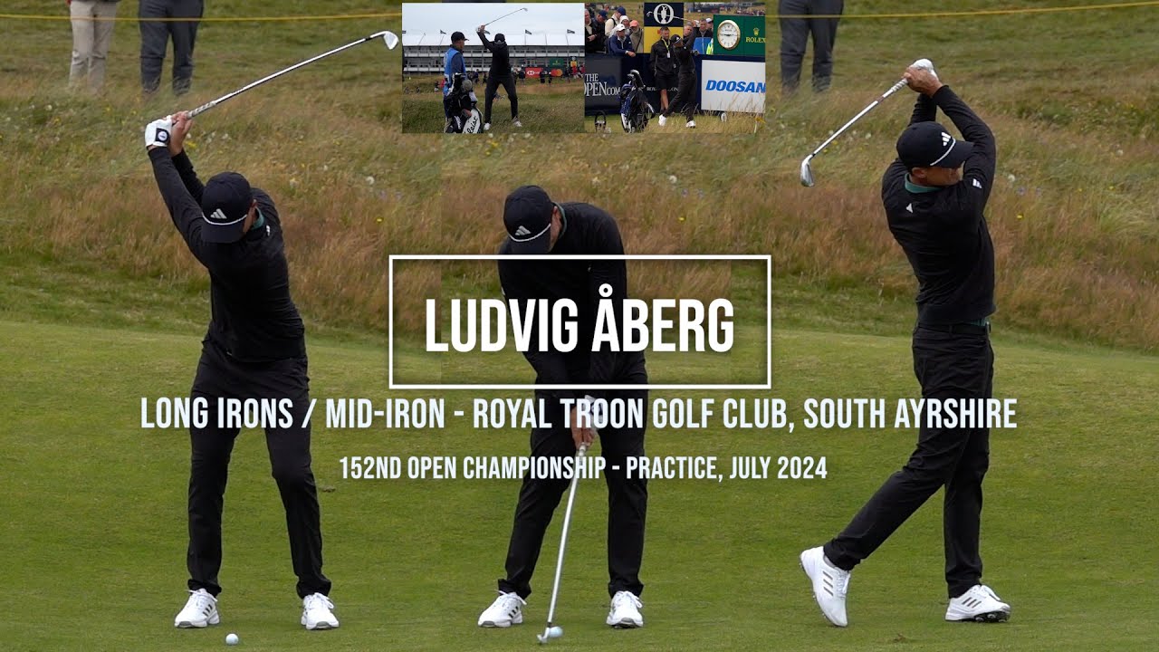 Ludvig Åberg Golf Swing Long/Mid Irons (face-on) - Royal Troon (South ...