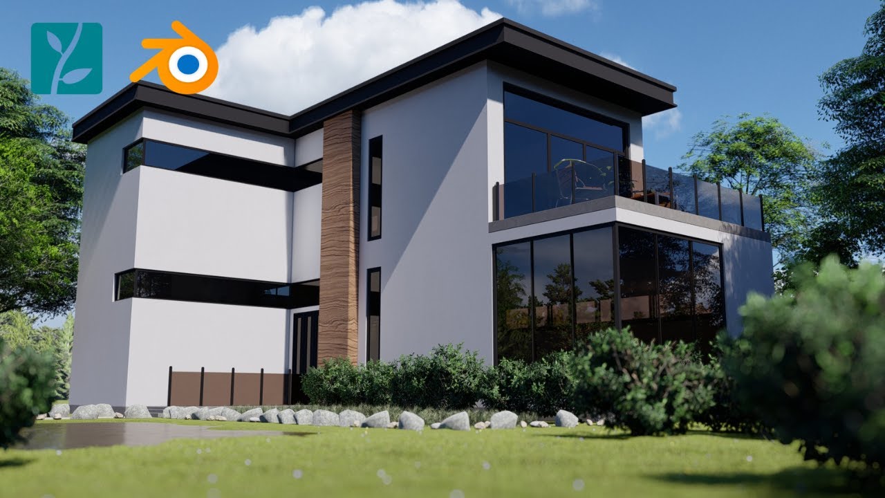 Modeling a Modern residential building using Blender and Lumion (Part2 ...