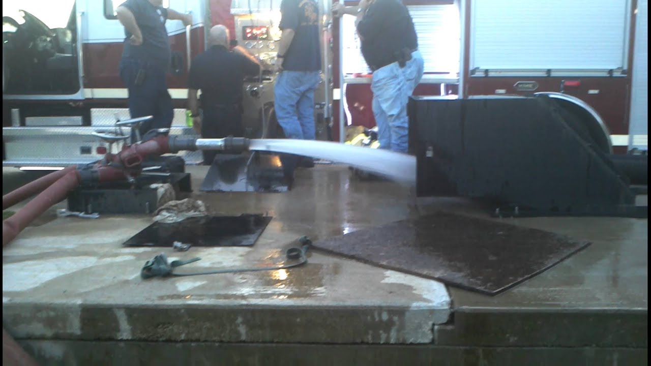 Pump testing on new fire truck - YouTube