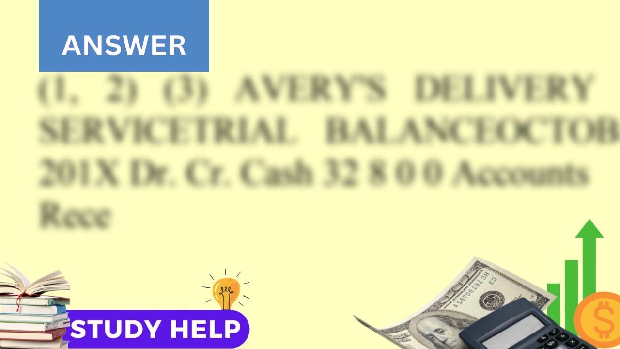 The chart of accounts of Avery s Delivery Service is as follows Avery s ...