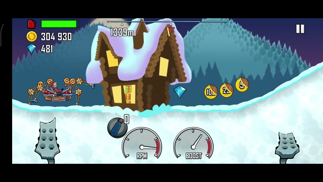 Hill Climb Racing // 2053 meters with carantula in North Pole // Mobile ...