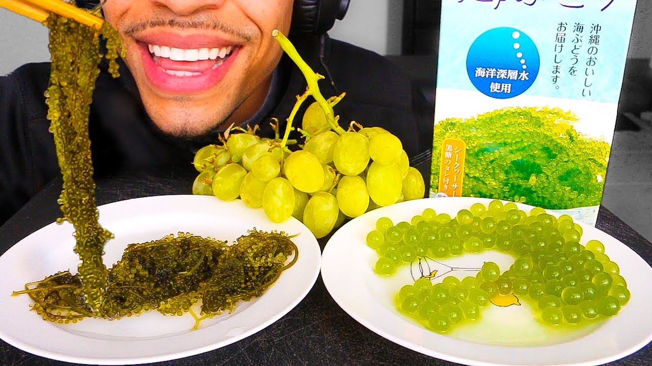 ASMR SEA GRAPE 바다포도 먹방 POPPING BOBA *EXTREME CRUNCHY EATING SOUNDS* NO ...