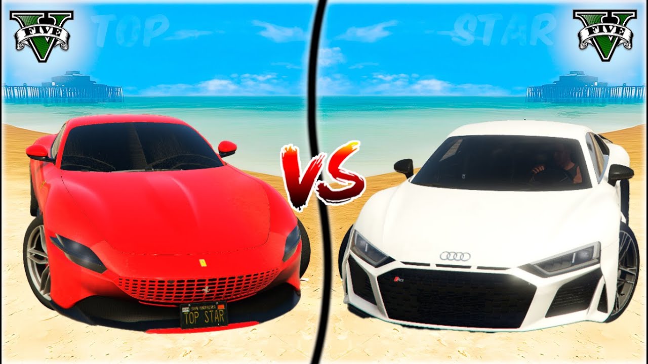 Ferrari Roma vs Audi R8 in GTA 5 - YouTube