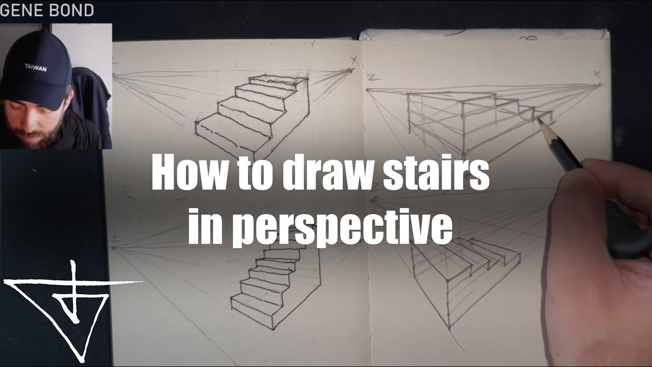 How to draw stairs in 2 point perspective - YouTube