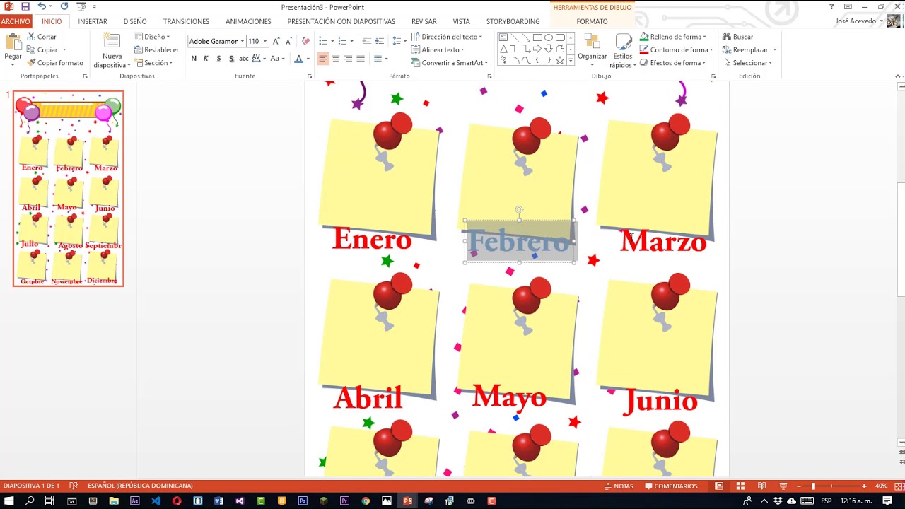 🎈🎉CARTEL de CUMPLEAÑOS PARA EL AULA CON POWERPOINT EN CUALQUIER TAMAÑO ...