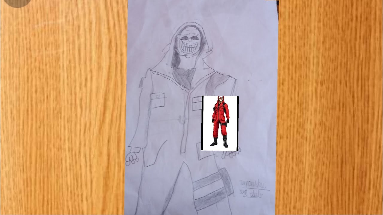 how to draw red criminal sketch free fire sketch Saturday - YouTube