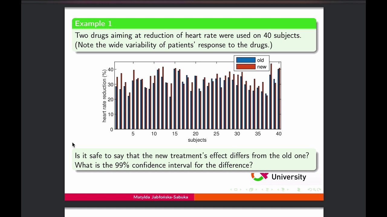 Advanced Statistics - Week 3 - Example 1: Paired test - YouTube
