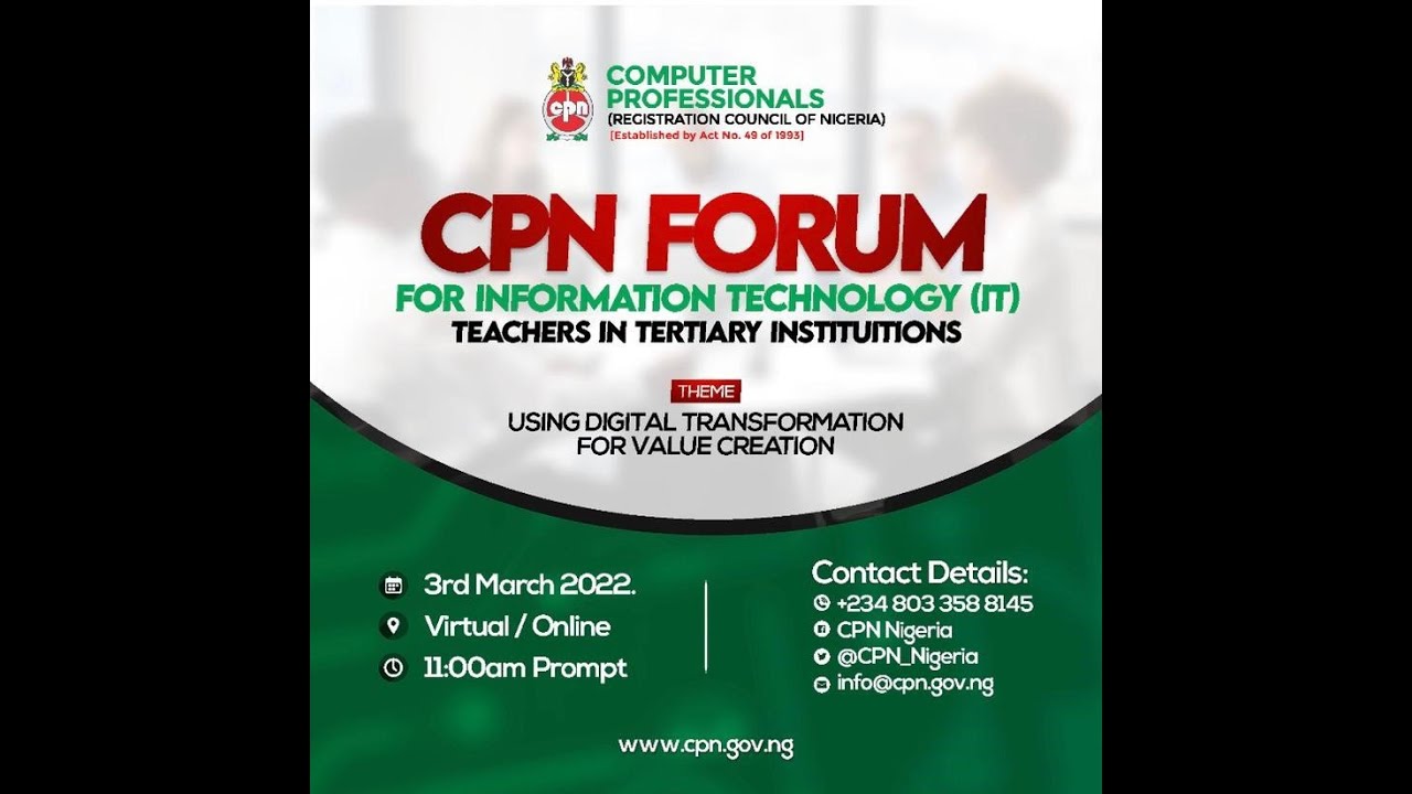 CPN FORUM FOR INFORMATION TECHNOLOGY (IT) TEACHERS IN TERTIARY ...